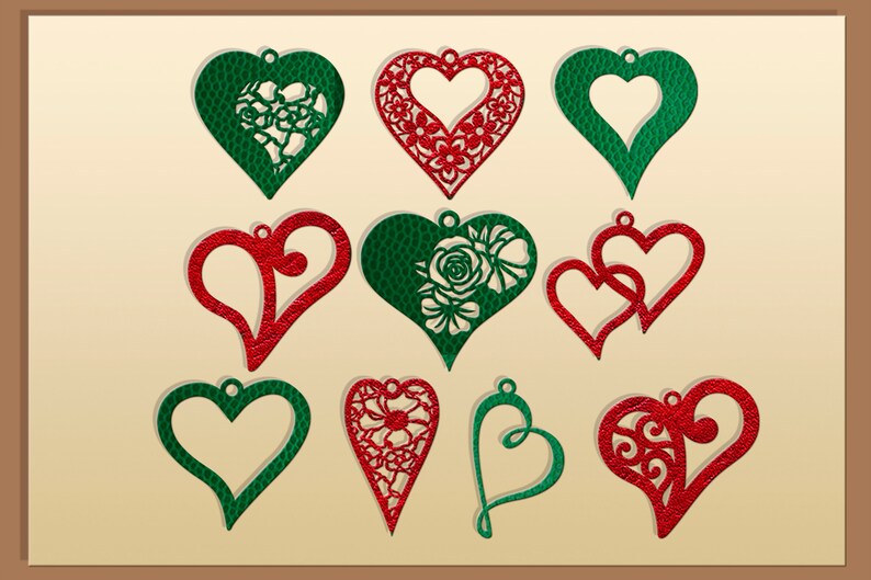 Heart Earring SVG Bundle: Valentine's Day Jewelry Template (digital ...