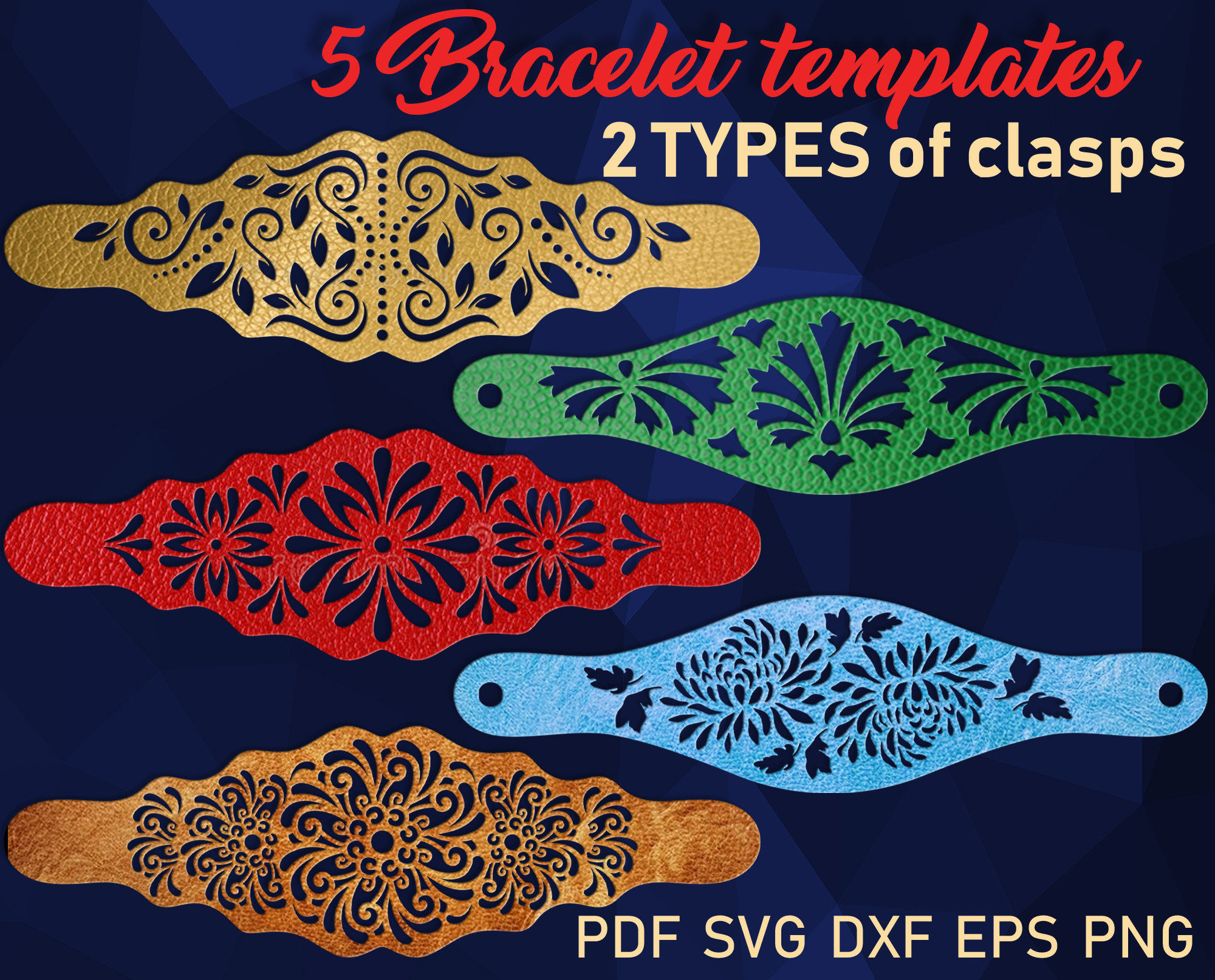 Leather Cuff Bracelet Svg Jewelry Template Cut Files Earring - Etsy