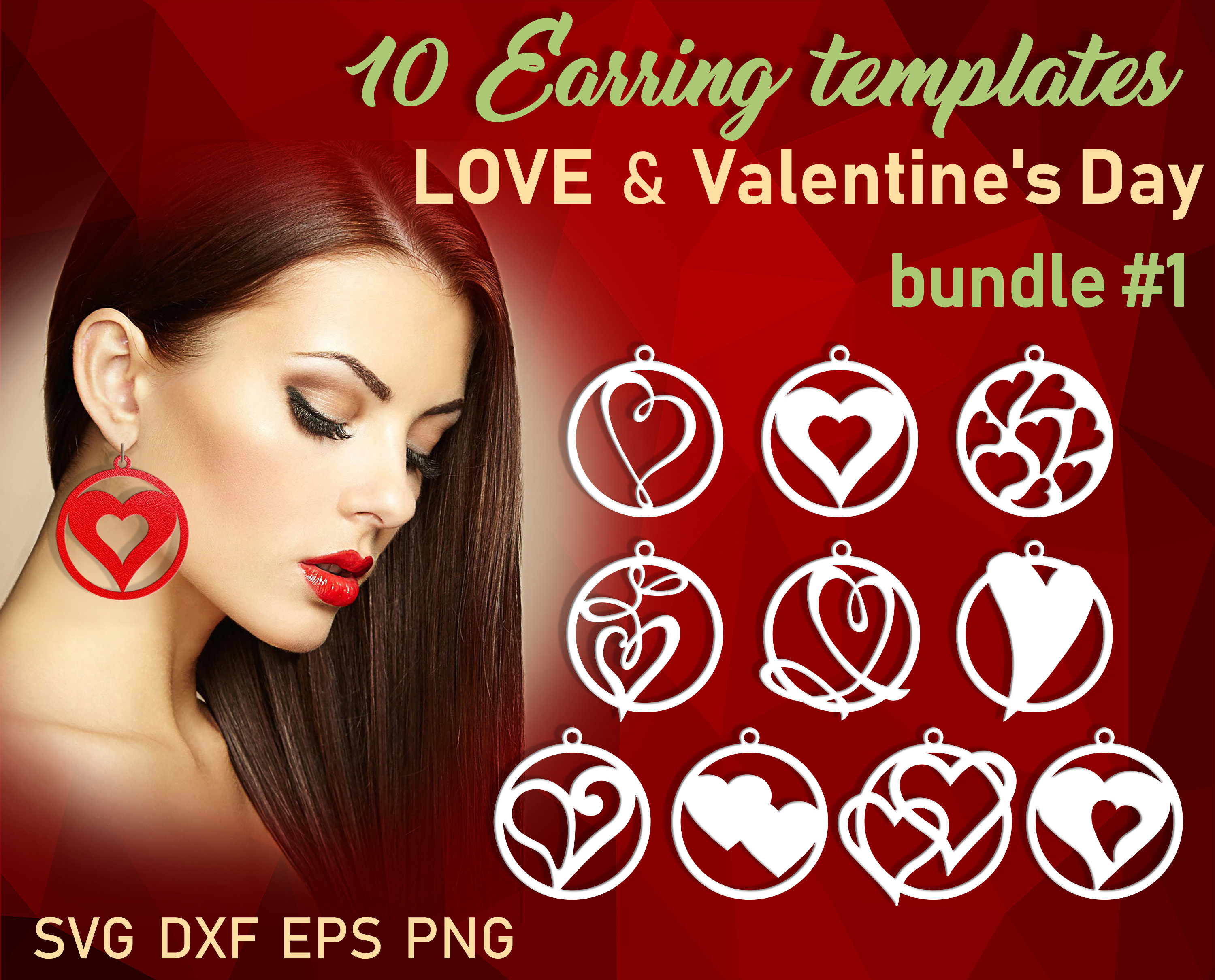 10 Love Heart Leather Earring Svg Bundle Valentine Wood - Etsy