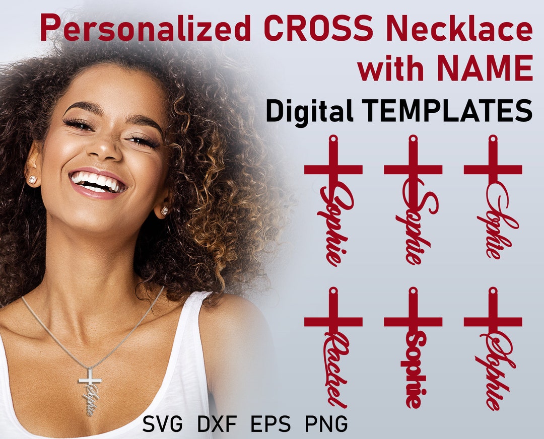 Personalized Cross Necklace With Name Svg Christian Gifts - Etsy