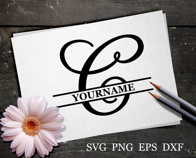 C Split monogram SVG Split letter svg Monogram font Split | Etsy