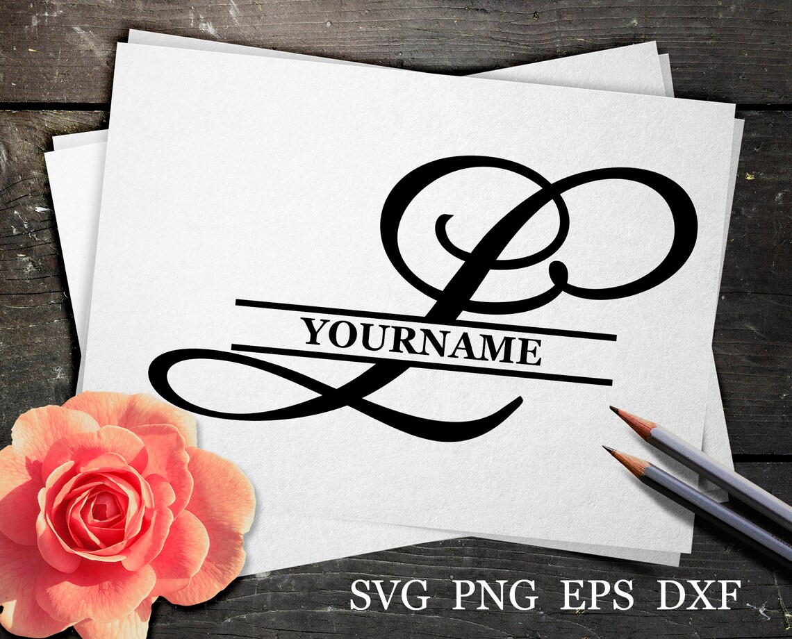 L Split monogram SVG Split letter svg Monogram font Split | Etsy