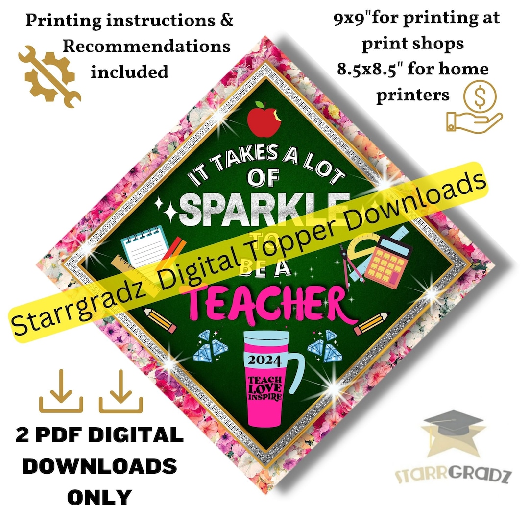 Grad Cap Digital Design/ Download / It Takes a Lot of Sparkle to Become ...