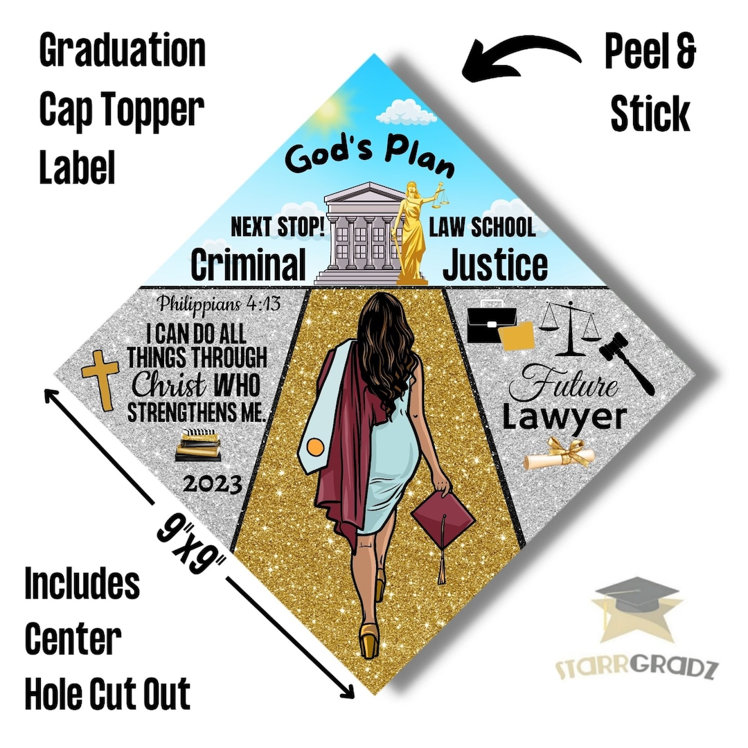 Graduation Cap Topper Label/criminal Justice Major/ Future Lawyer/ Law ...