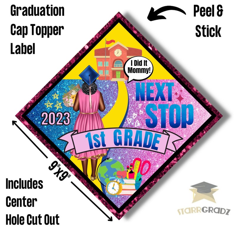 Graduation Cap Topper Label /1st GRADE / I Did It Mommy - Etsy