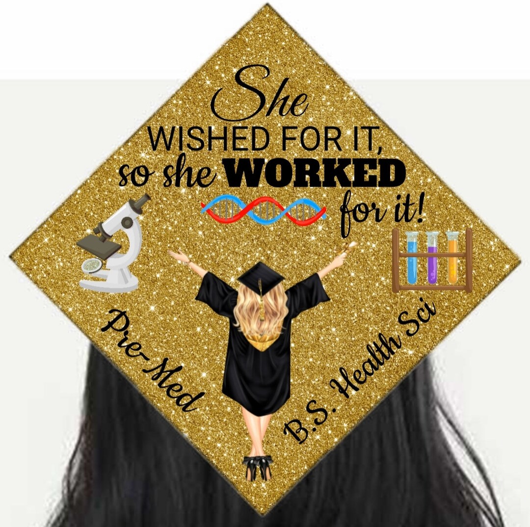 Graduation Cap Topper/gold/ Biology - Etsy