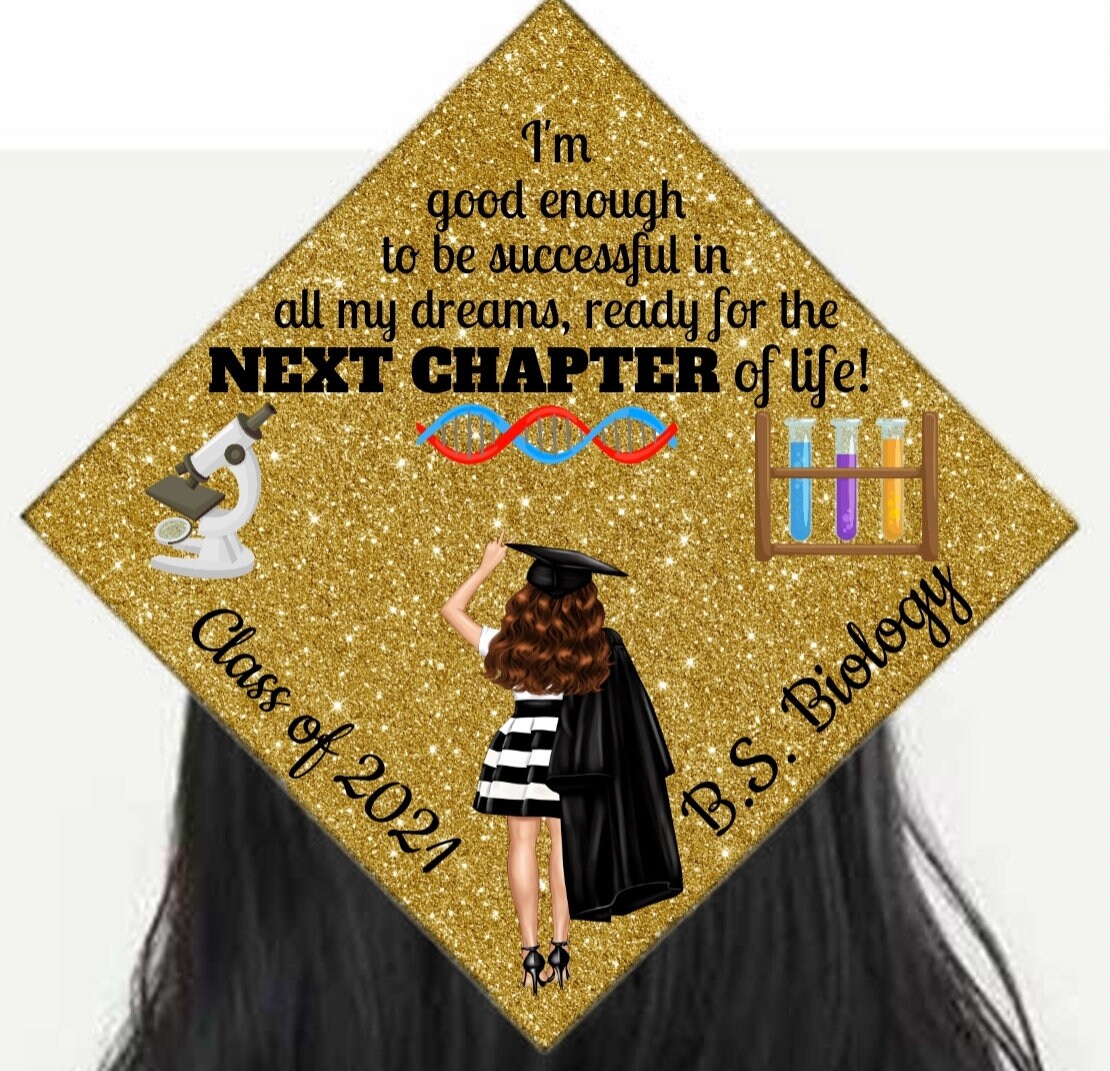 Graduation Cap Topper/gold/ Biology - Etsy