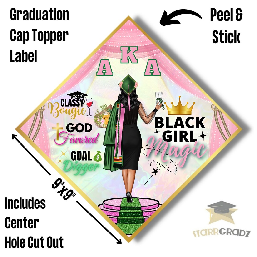 Graduation Cap Topper Label/ Black Girl Magic - Etsy