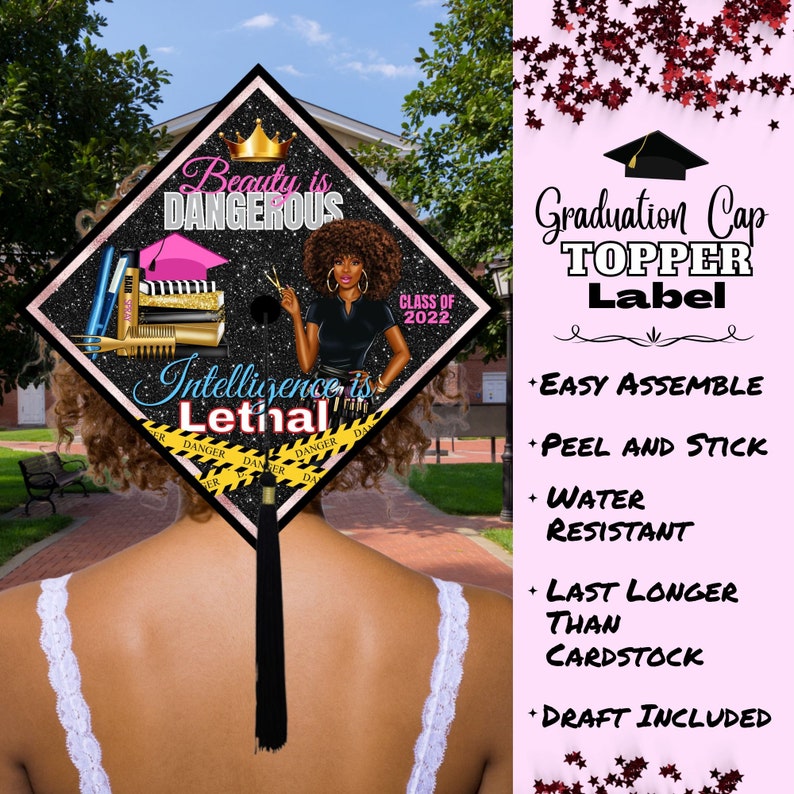 Graduation Cap Topper Label/ Cosmetology/ Beautician/ - Etsy