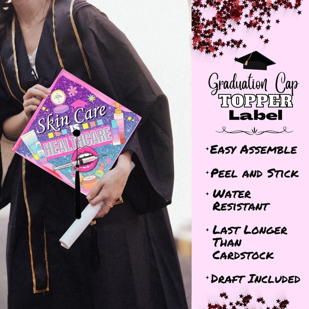 Graduation Cap Topper/ Esthetician/ Beauty/ Skin Care/ Healthcare - Etsy
