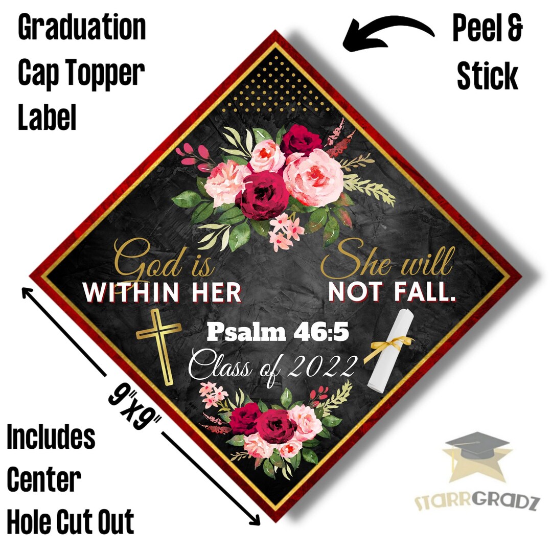 Graduation Cap Topper Label/ Psalms 46:5 - Etsy