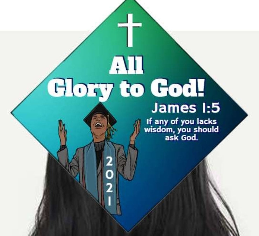 Graduation Cap Topper/ Glory to God - Etsy