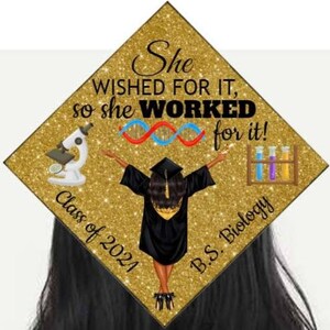 Graduation Cap Topper/gold/ Biology - Etsy