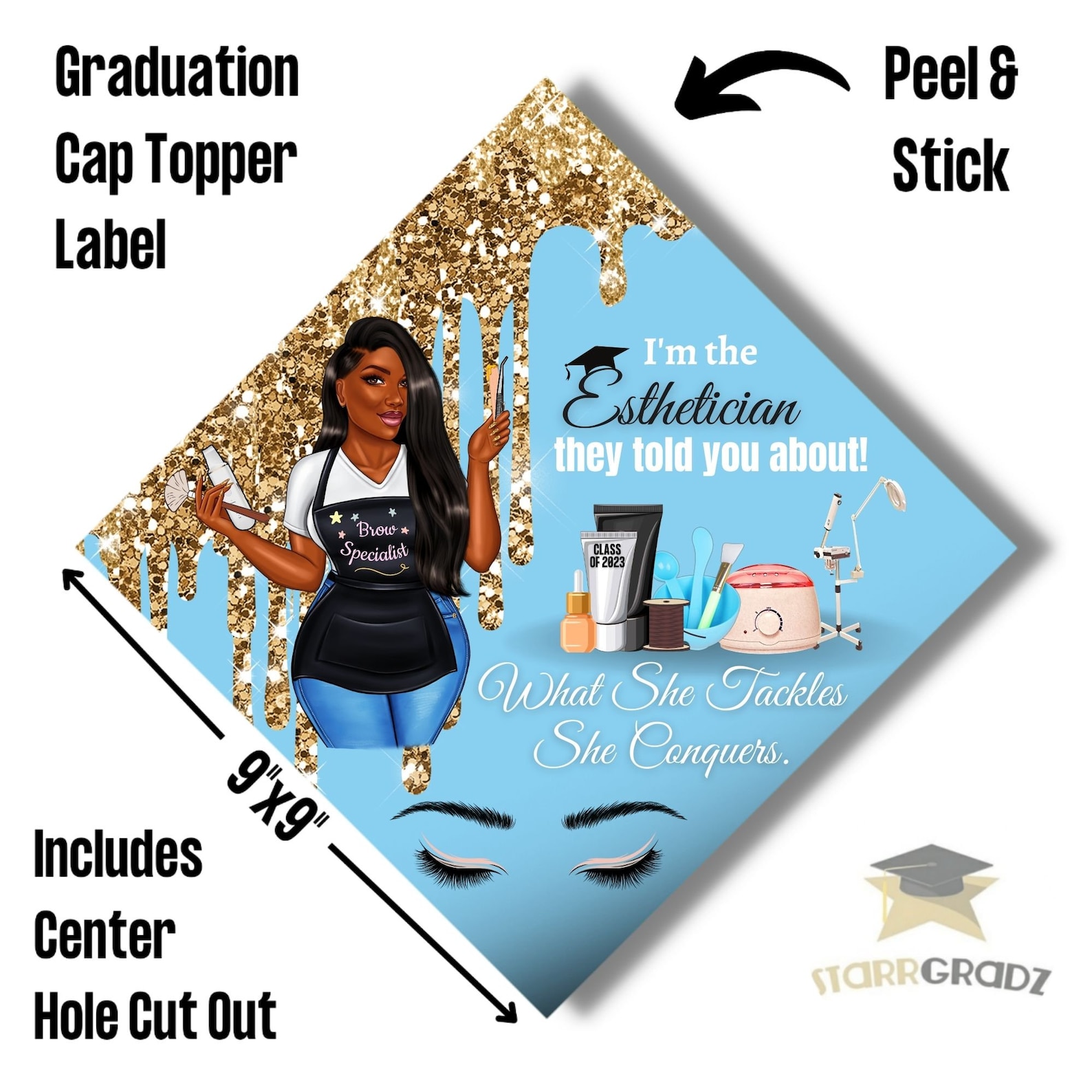 Graduation Cap Topper Label/ Esthetician/ Brow Specialist/ Beauty - Etsy