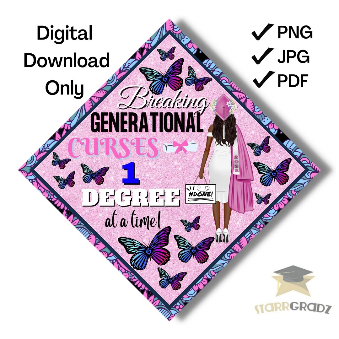 Grad Cap Digital Design/ Download / Generational Curses - Etsy