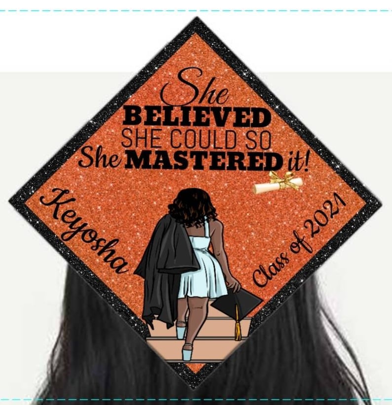 Graduation Cap Topper Label/ MASTERED It | Etsy