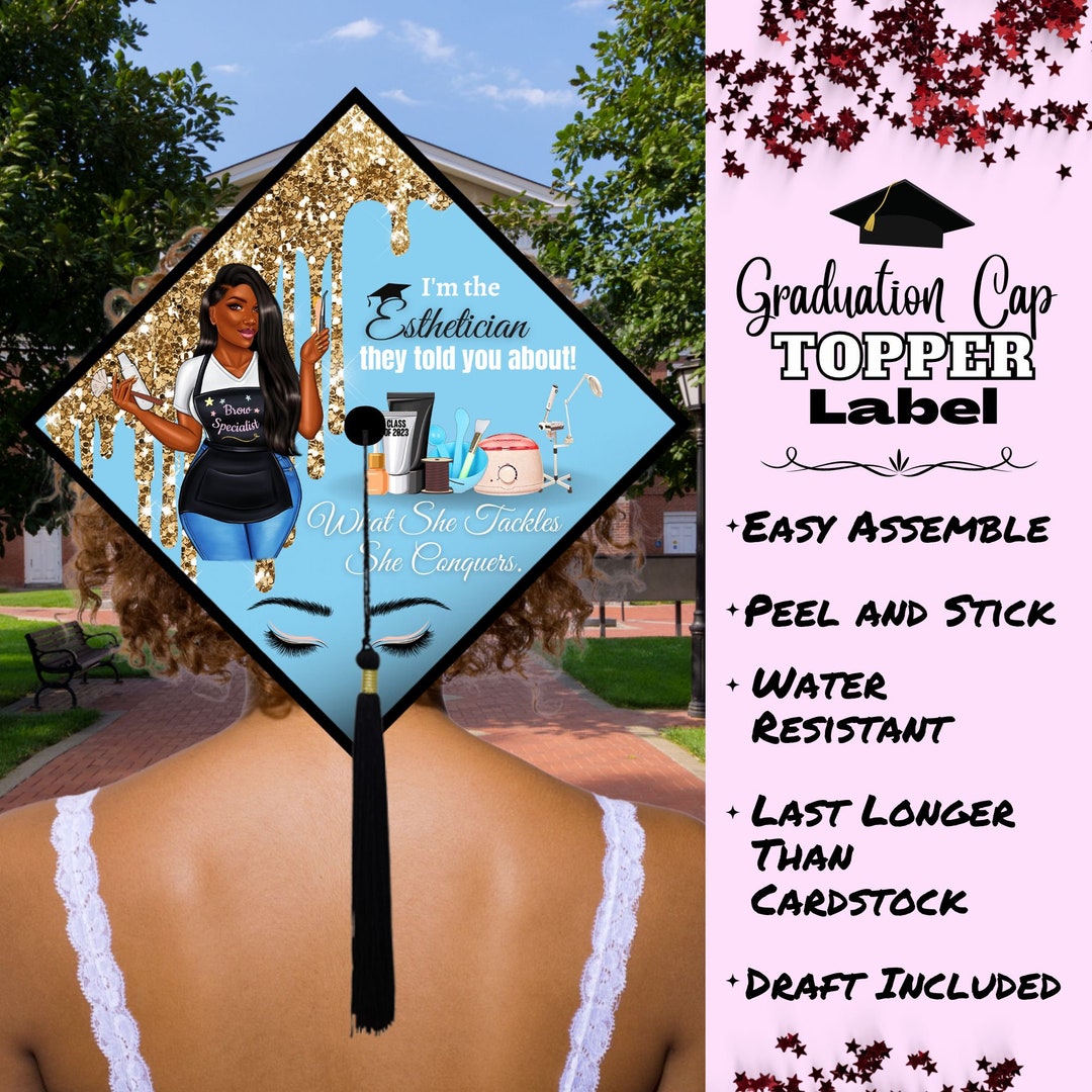 Graduation Cap Topper Label/ Esthetician/ Brow Specialist/ Beauty - Etsy