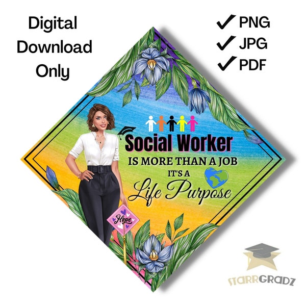 Social Worker Grad Cap Topper - Etsy
