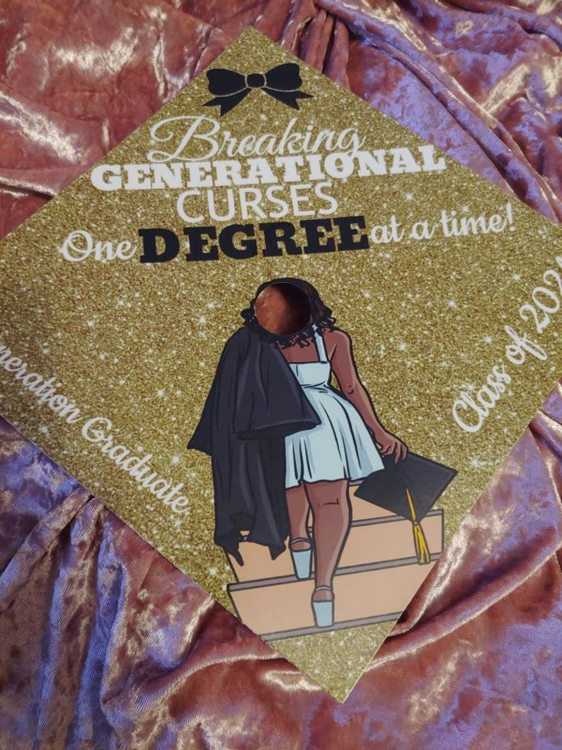 Graduation Cap Topper Label/ Breaking Generational Curses/1st - Etsy