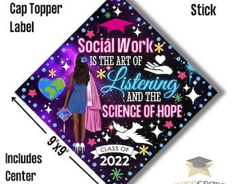 Custom social Worker Graduation Cap Topper/ Social - Etsy