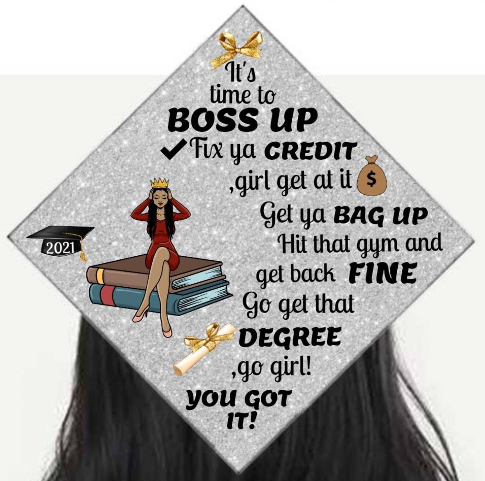 Graduation Cap Topper Label/ You Got It - Etsy