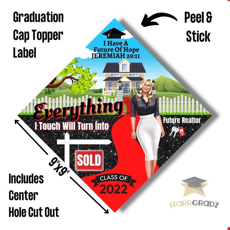Graduation Cap Topper Label/ Future Realtor/ Home Sales - Etsy