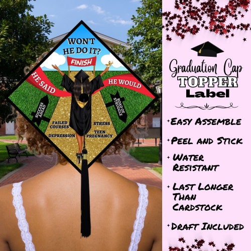 Graduation Cap Topper Label/ MASTERED It - Etsy