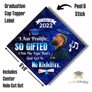 Graduation Cap Topper Label/ so Gifted - Etsy