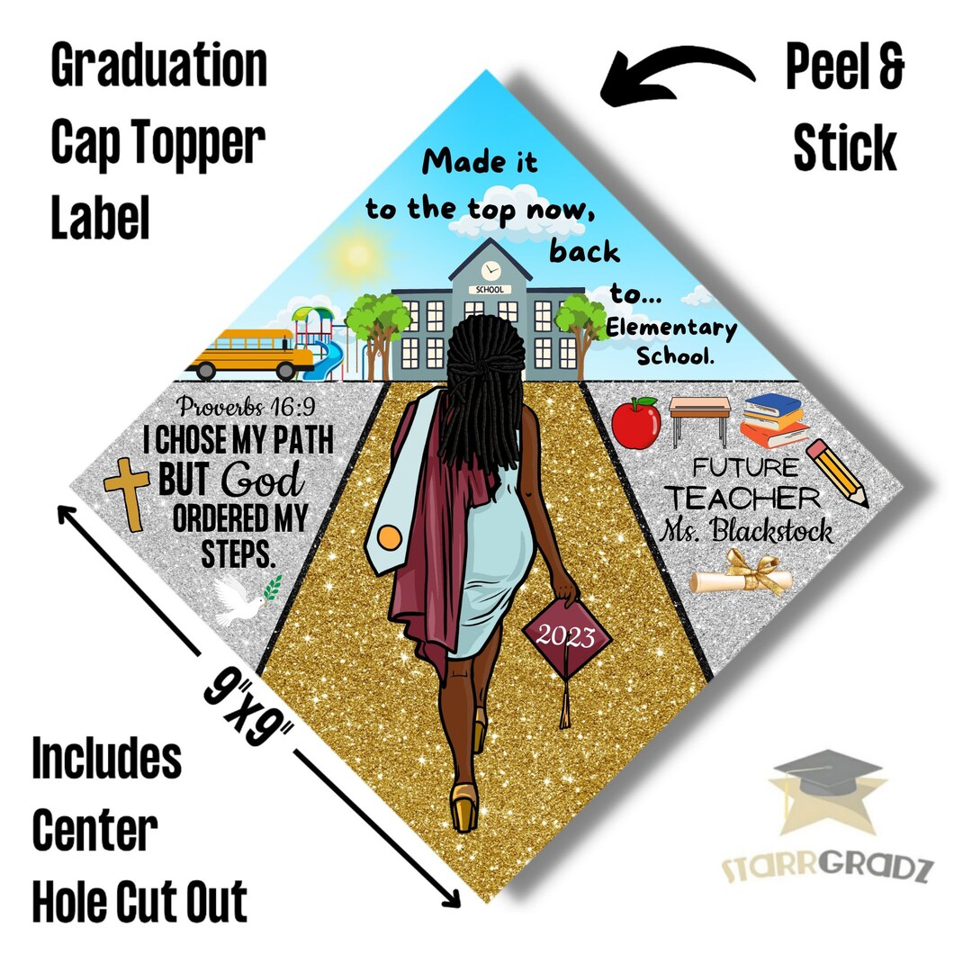 Graduation Cap Topper Label/ Teacher - Etsy