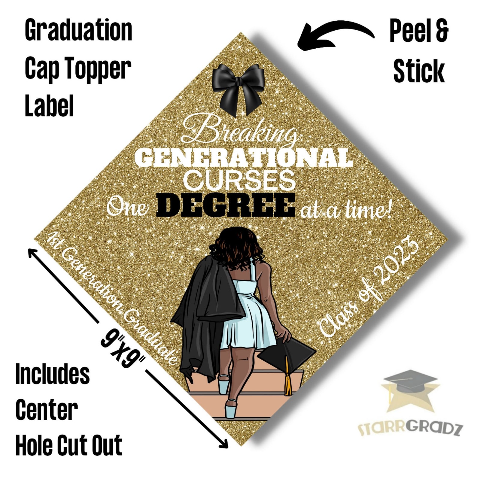 Graduation Cap Topper Label/ Breaking Generational Curses/1st - Etsy