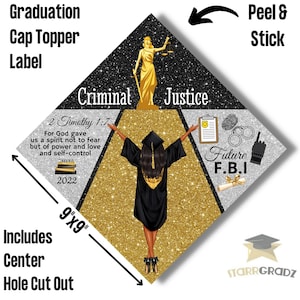 Graduation Cap Topper Label/criminal Justice Major/ Future FBI - Etsy