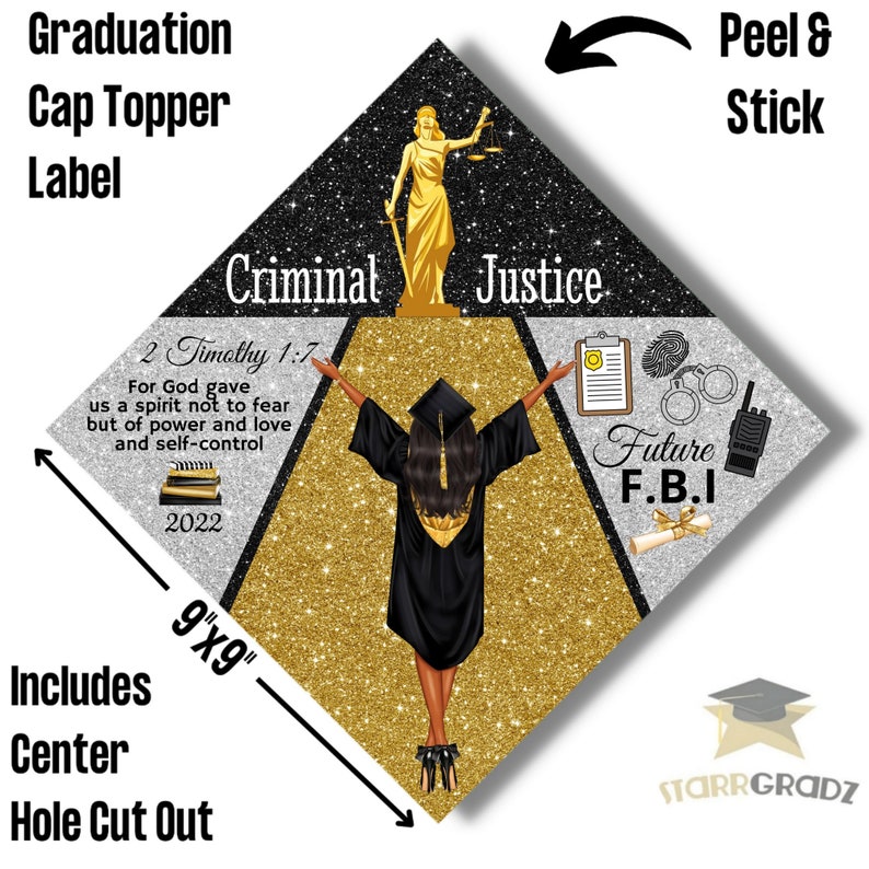 Graduation Cap Topper Label/criminal Justice Major/ Future FBI - Etsy