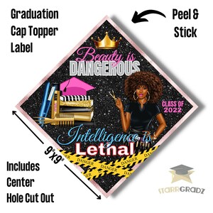 Graduation Cap Topper Label/ Cosmetology/ Beautician/ Hairstylist - Etsy
