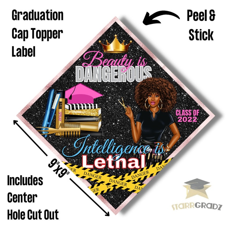 Graduation Cap Topper Label/ Cosmetology/ Beautician/ - Etsy