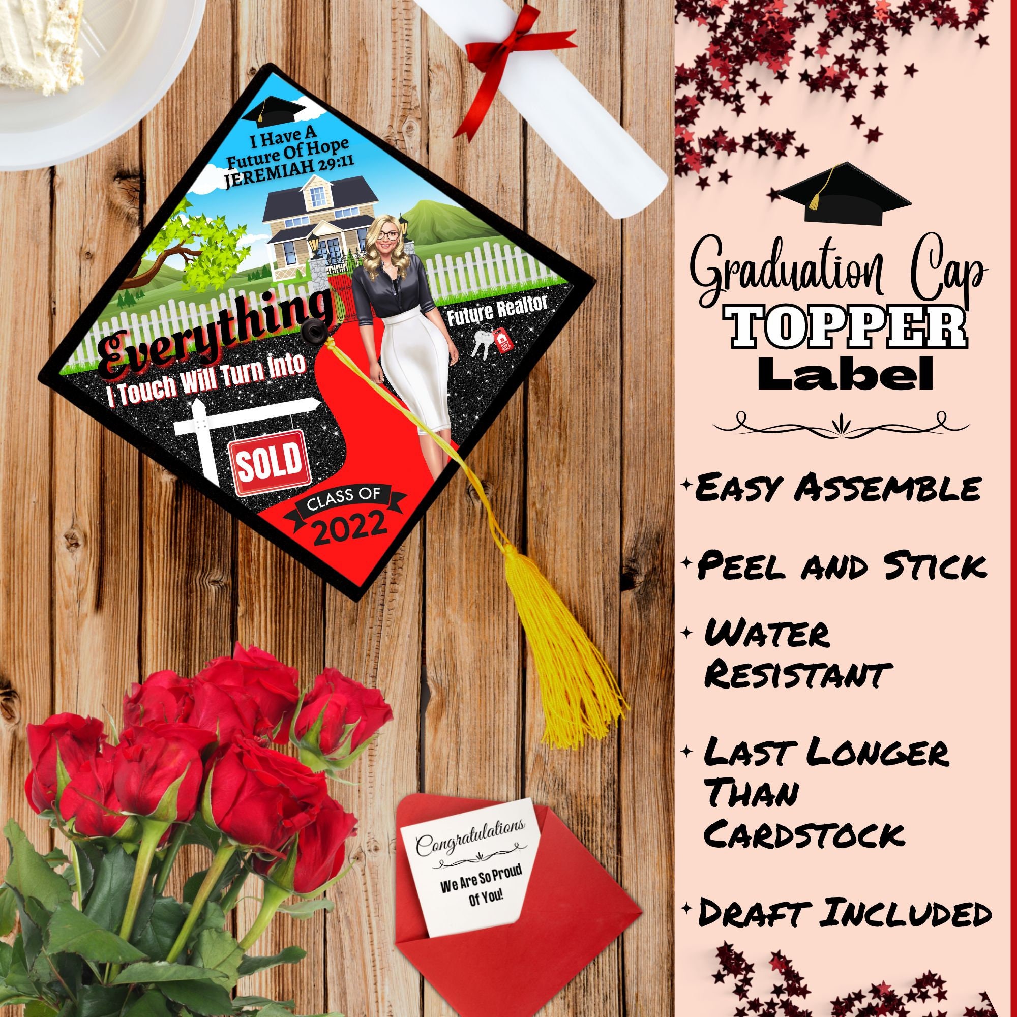 Graduation Cap Topper Label/ Future Realtor/ Home Sales - Etsy