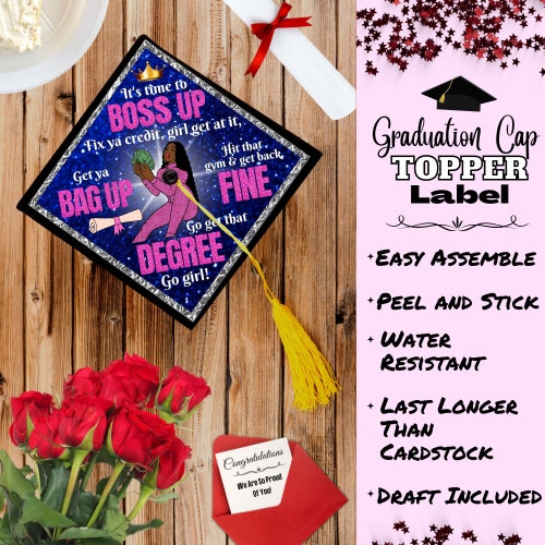 Graduation Cap Topper Label/ Black Excellence - Etsy
