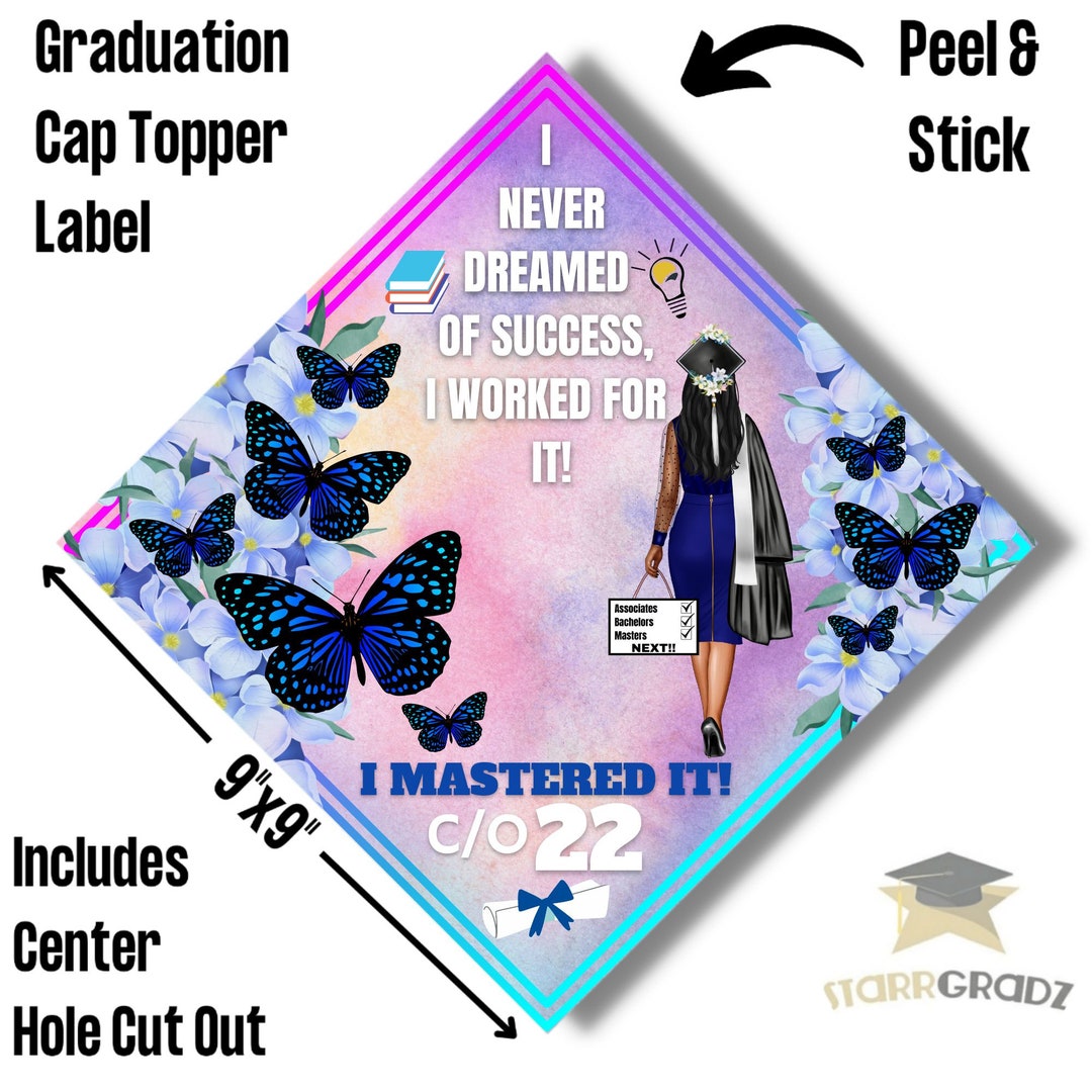 Graduation Cap Topper Label/ Never Dreamed of SUCCESS - Etsy