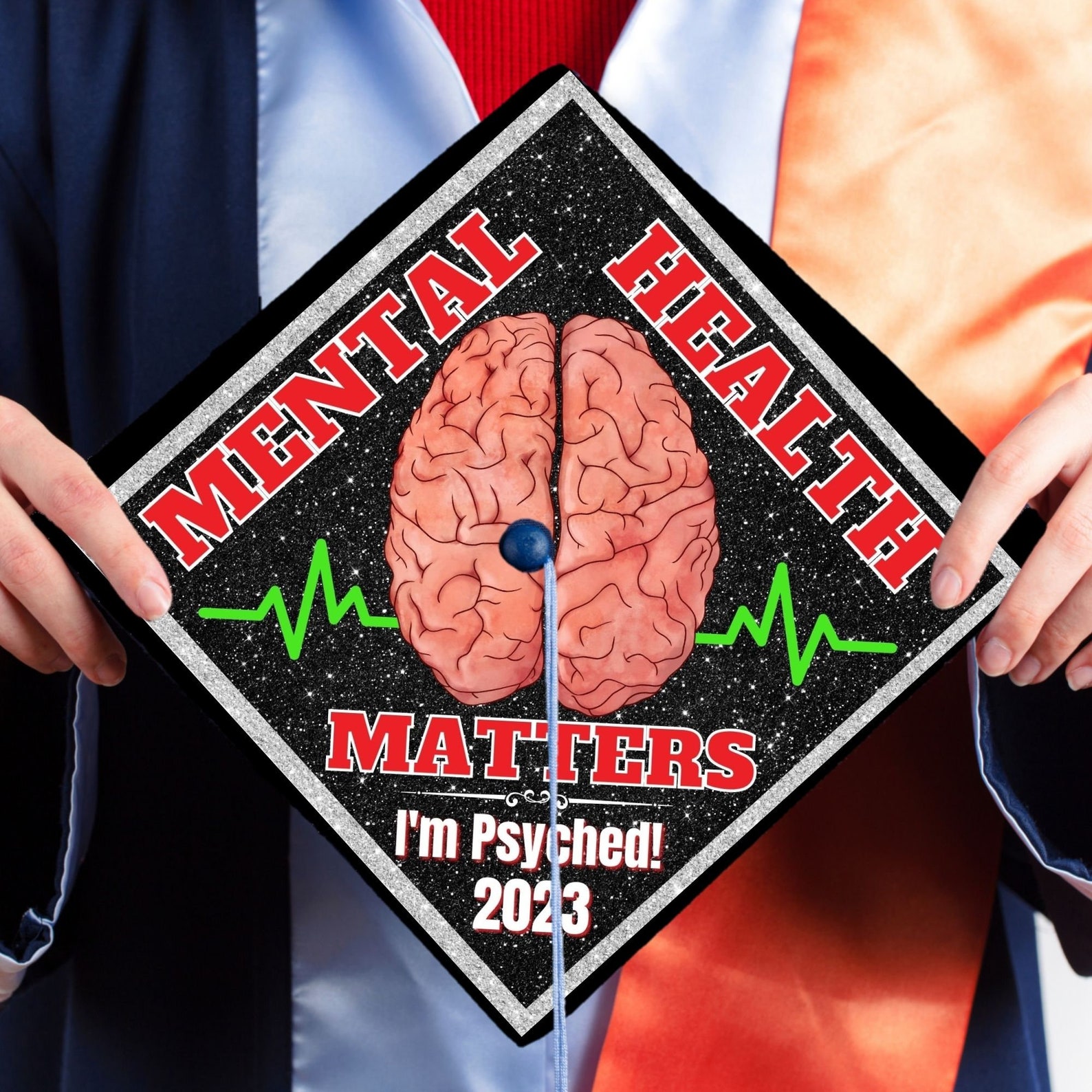 Graduation Cap Topper Label/ MENTAL HEALTH MATTERS/ Psychology - Etsy