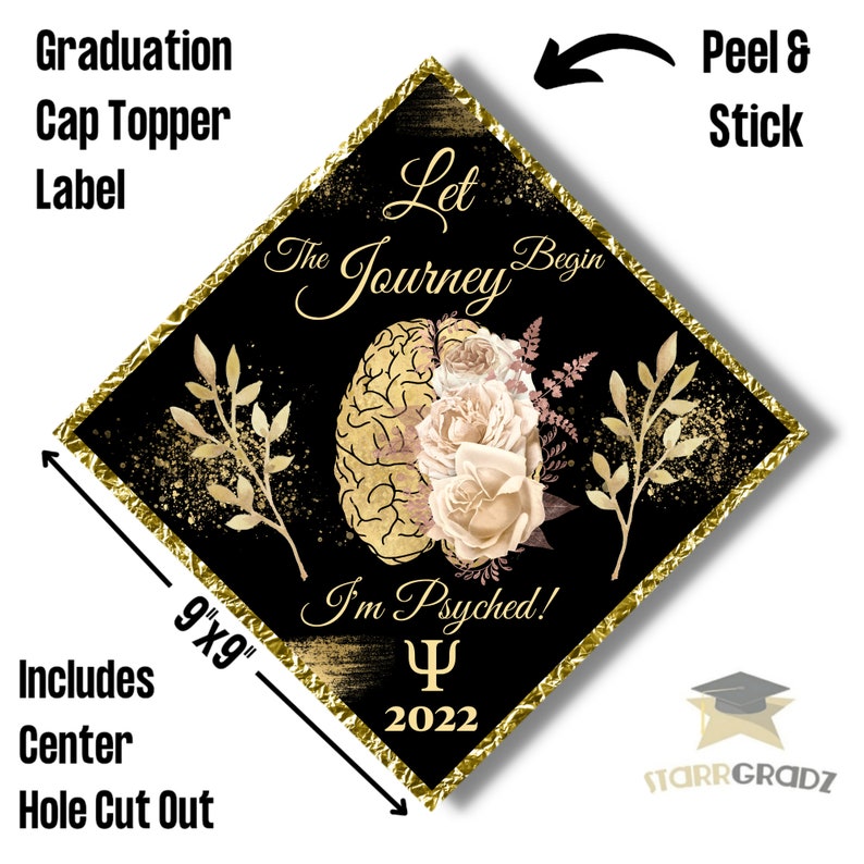 Graduation Cap Topper Label/ I'm Psyched - Etsy