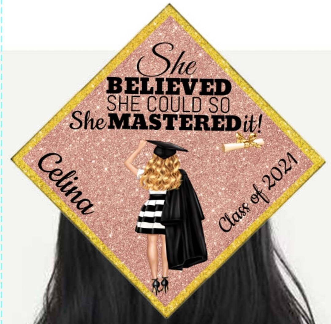 Graduation Cap Topper Label/ MASTERED It - Etsy