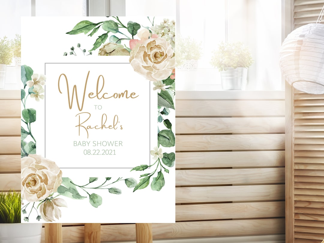 Baby Shower Sign Template Canva Template Editable Canva Baby Shower ...