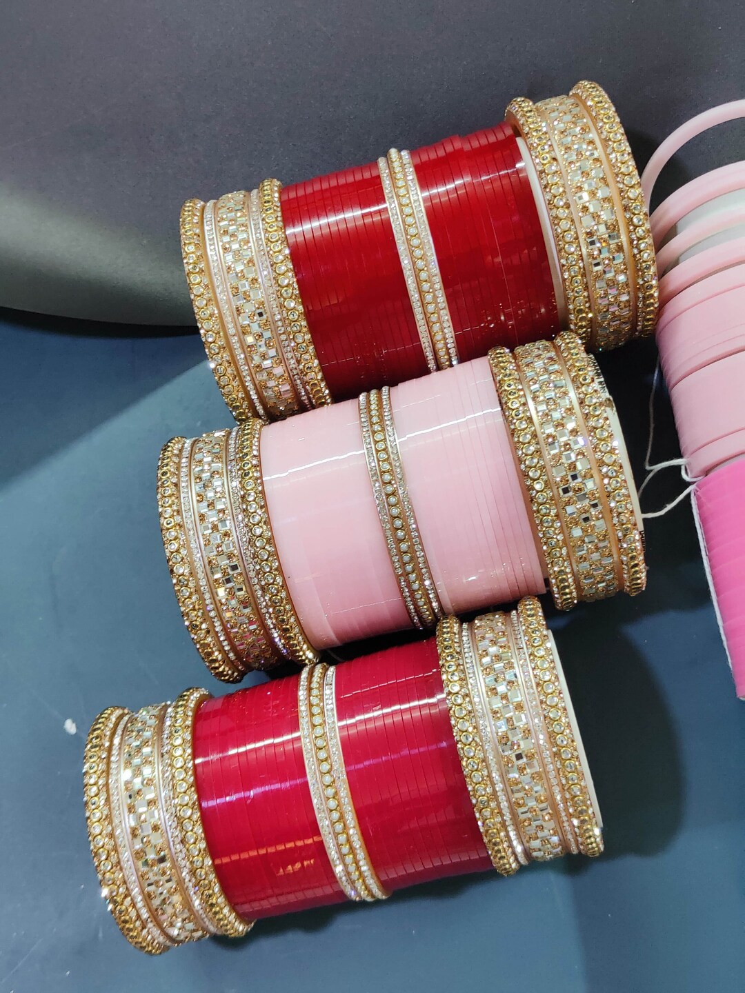 Indian Bridal Premium Stone Crystal Choora Set/ Wedding Chooda ...