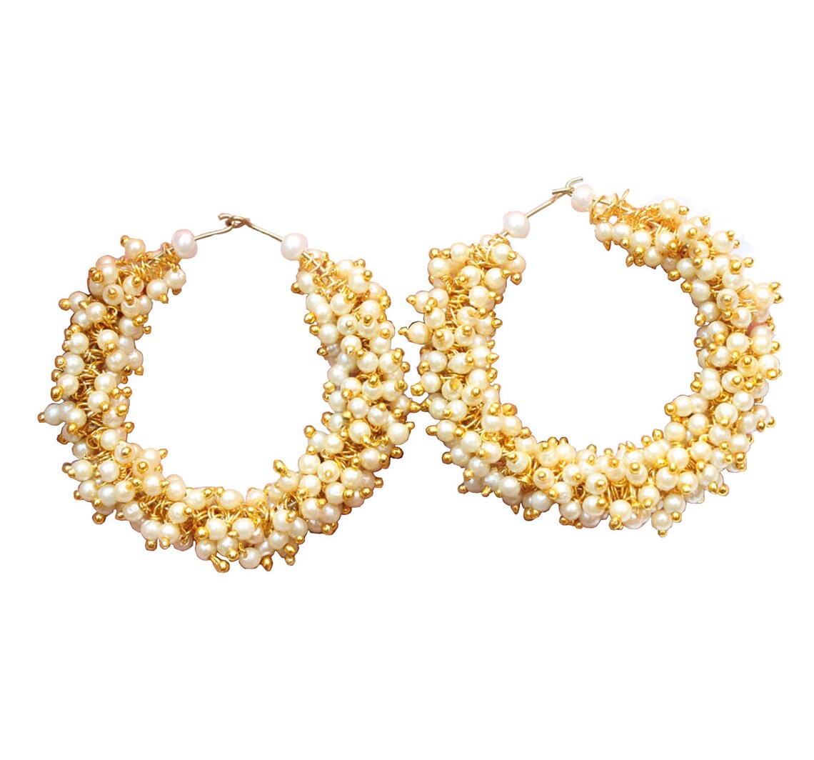 Ethnic Bali Earring Gold Earring Pearl Traditional Hoop - Etsy