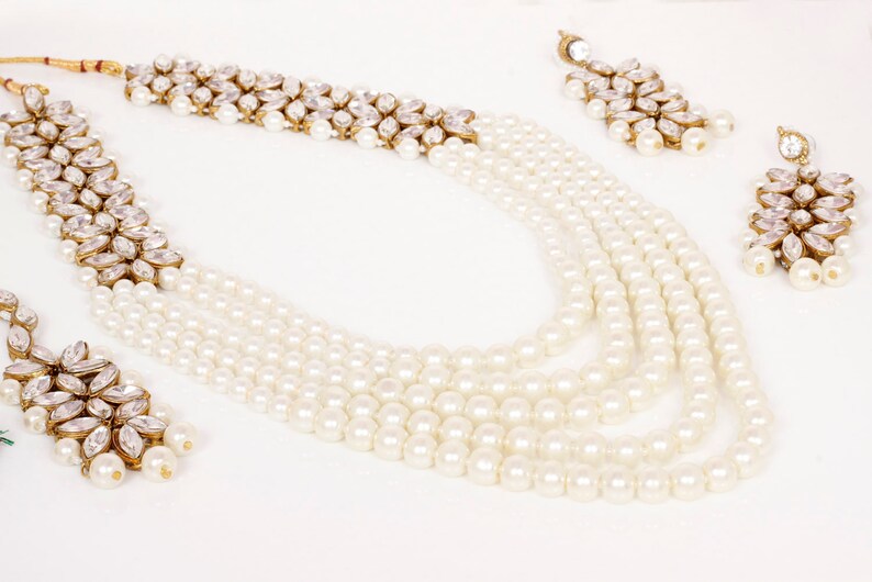 Indian Pearl & Crystal Rani Haar Long Haar Indian | Etsy
