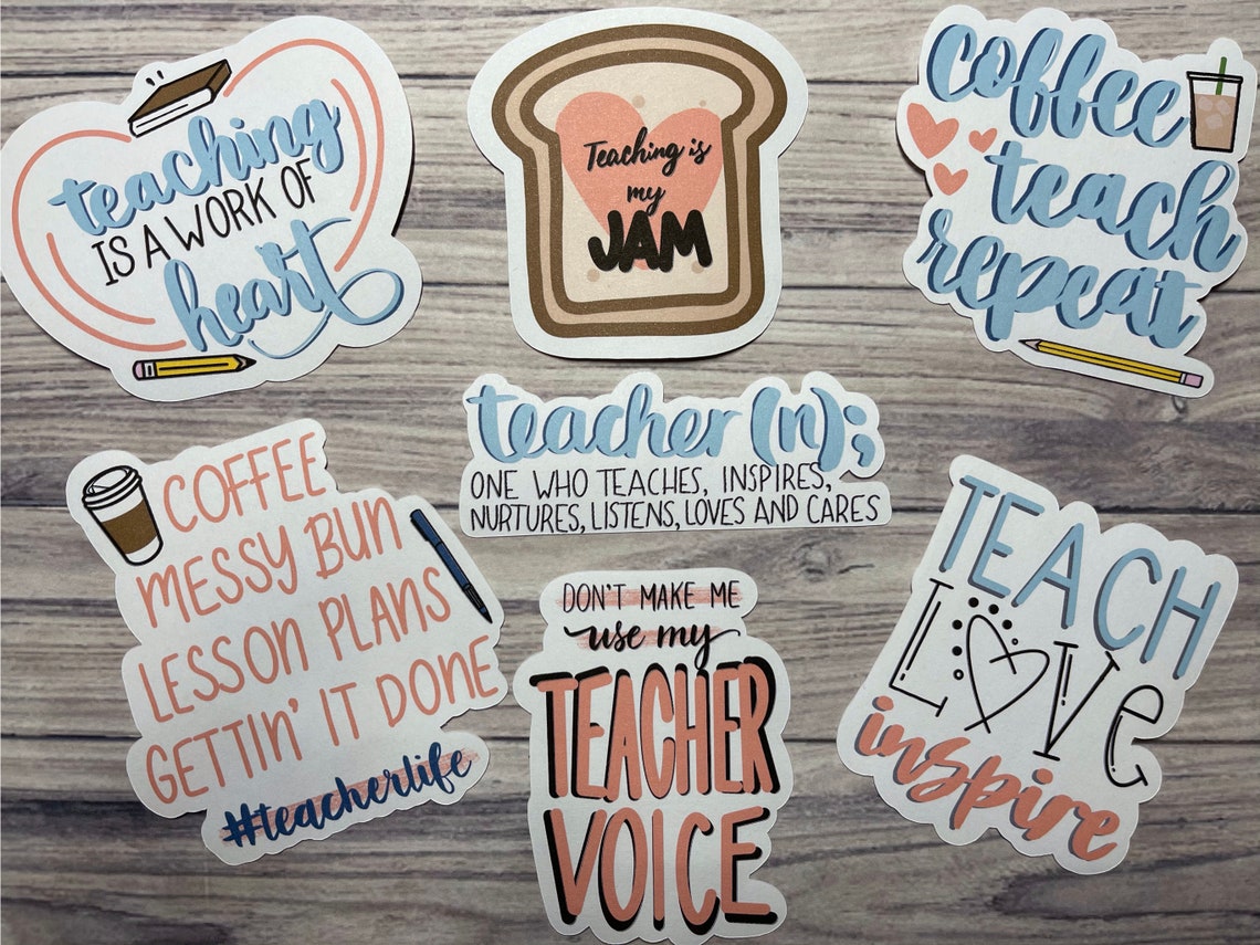 TEACHER Sticker Pack Aesthetic Water Resistant Vinyl | Etsy