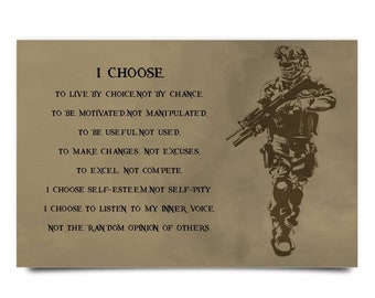 Army Rangers Creed Poster Army Motivational Poster Military