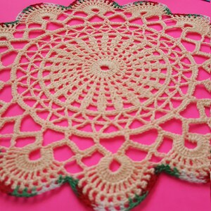 Round Scalloped Doily With Multi-color Edging - 10.5" Diameter - 1 ...