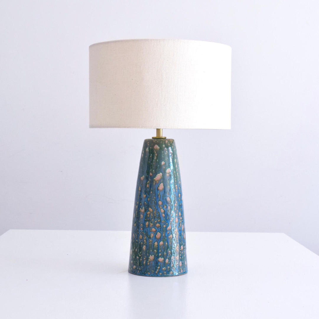 Farol - Handmade Ceramic Drip Glazed Table Lamp Debarro De Barro - Etsy
