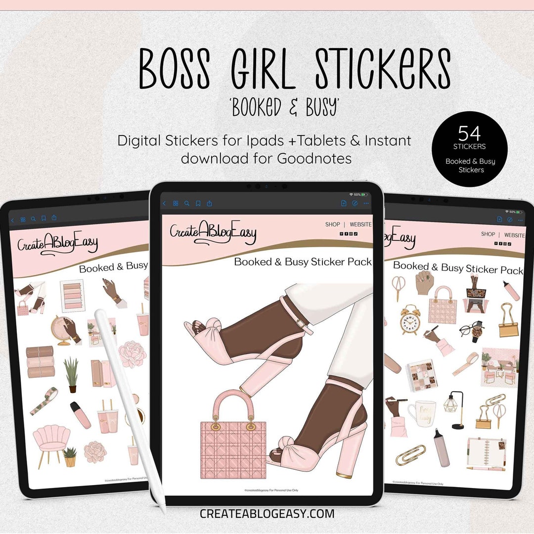 Girl Boss Digital Stickers | Digital Stickers | Planner Stickers | iPad ...