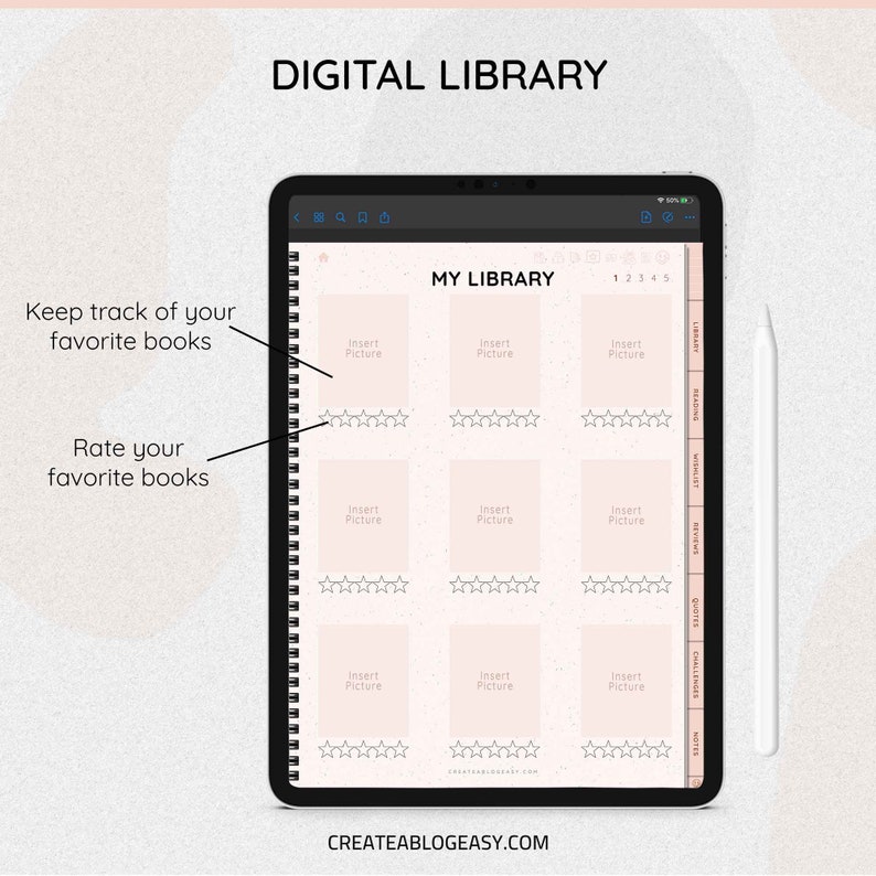 Reading Journal | Digital Reading Journal | Book Tracker | Reading ...